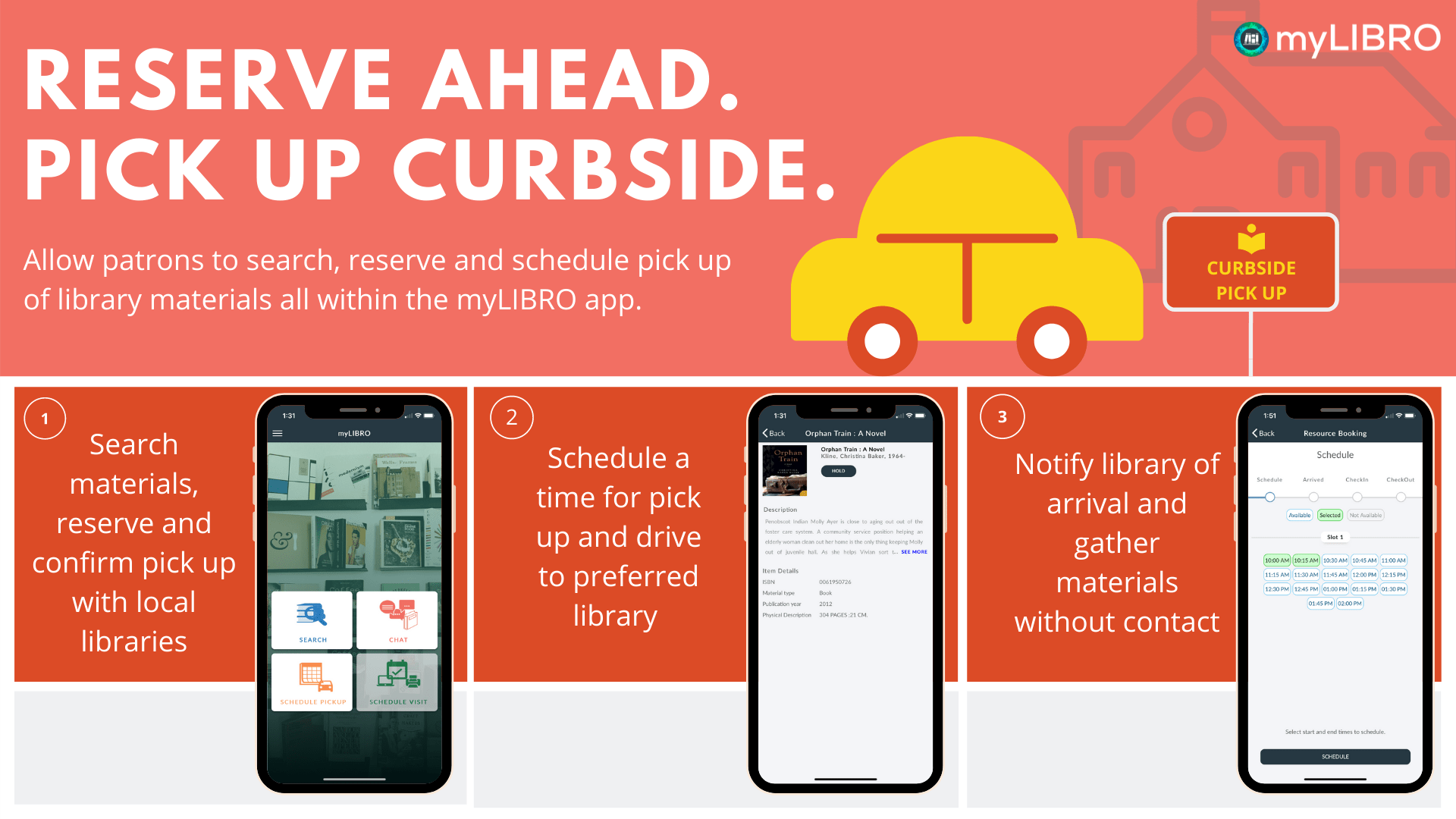 myLibro Curbside Service - mylibro Library App Features
